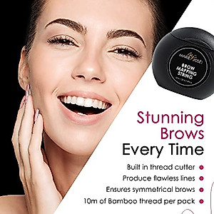 Brow Mapping Precision: Marie-José & Co Professional White Eyebrow Mapping String - 33ft Clear White Bamboo Thread for Henna Tinting & Microblading (50 Applications)