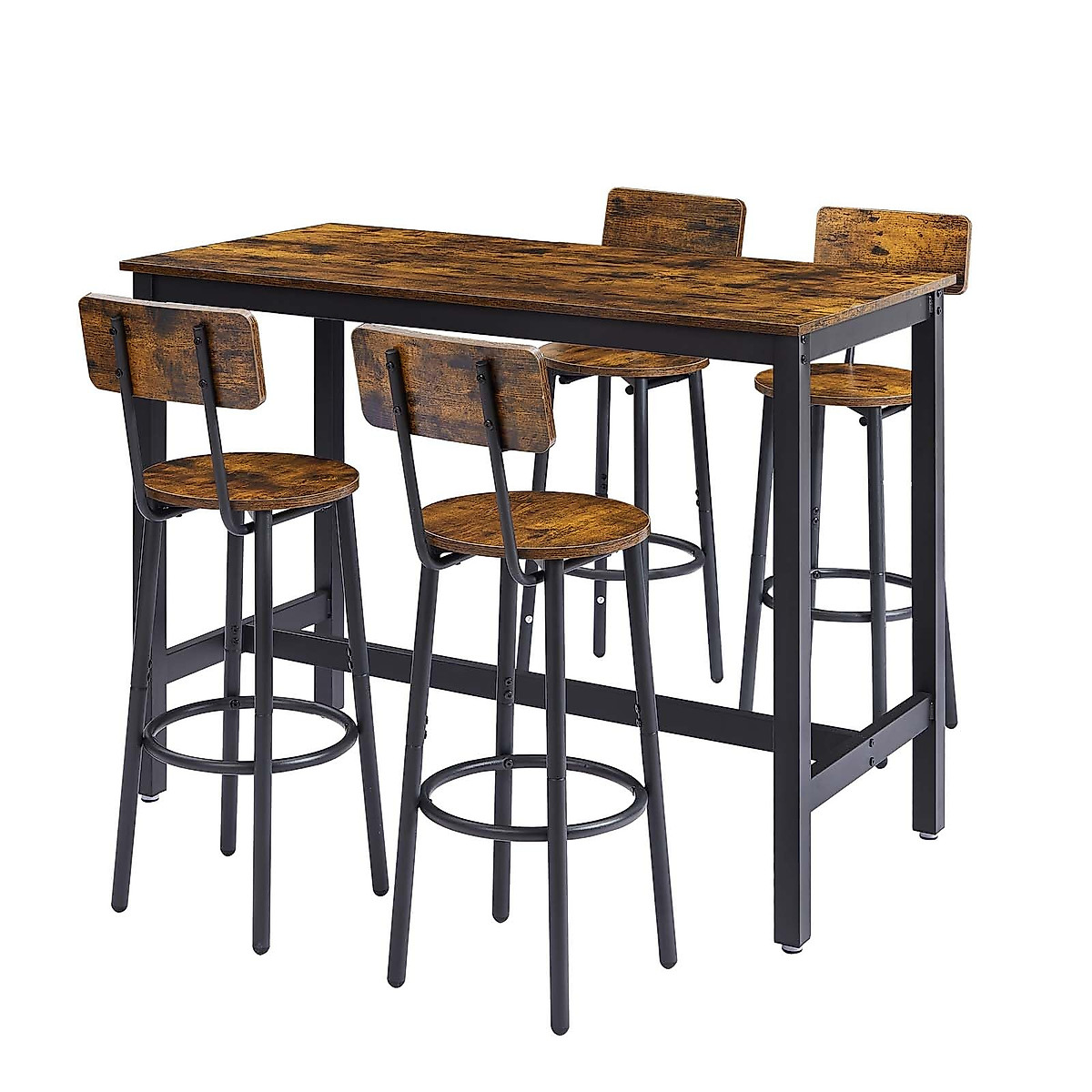 DUNTRKDU 5 PCS Dining Table Set, Modern Kitchen Table and Chairs for 4, Wood Pub Bar Table Set Perfect for Breakfast Nook, Load-Bearing 350 lbs, Small Space Living Room
