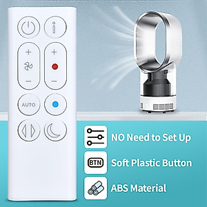 New Replacement Fan Remote Control Compatible for Dyson Purifier Hot+Cool™ Gen 1 Fan Heater HP10