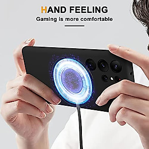 YENAPOON for Samsung Galaxy S23 Ultra Case, Slim Liquid Silicone Shockproof Protective Case - Black