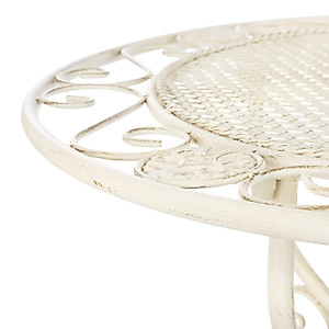 SAFAVIEH PAT5028A Outdoor Collection Semly Pearl White 3-Piece Bistro Set