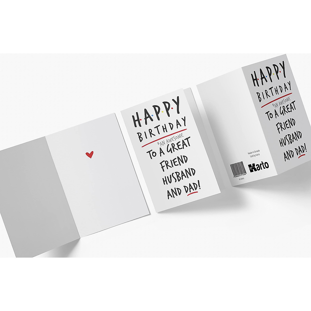 Karto Sweet and Funny Birthday Card For Husband, Large 5.5 x 8.5 Greeting Card, Birthday Cards For Husband, Birthday Card For Husband From Wife Friend Husband Dad