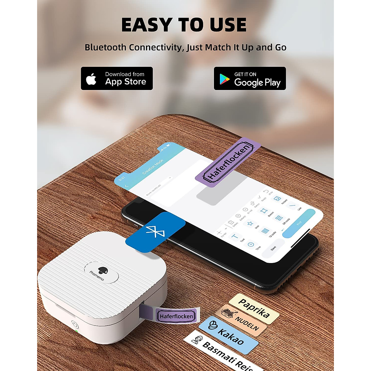 Phomemo Label Maker Machine, D30 Q30 Upgrade Version Q31 Label Machine, Bluetooth Wireless Portabel Label Printer Handheld Thermal Mini Labels Printer with Tape Easy to Use Compatible with IOS/Android