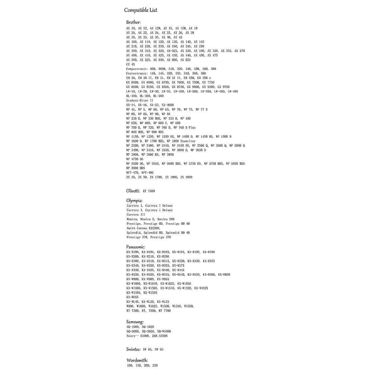 Bigger Replacement for Brother 1030 Correctable Ribbon Used with Brother All AX, GX, ML, SX, WPT, ZX Series and Models, 4 Pack, Black