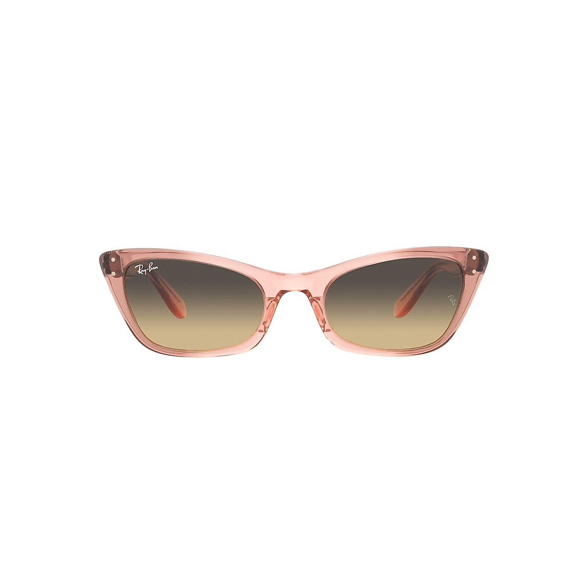 Ray-Ban Women's RB2299 Lady Burbank Cat Eye Sunglasses, Transparent Pink/Brown Vintage, 52 mm