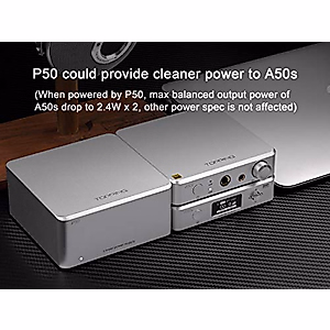 Topping A50s Preamplifier NFCA Fantasy HPA for Desktop HiFi 4.4mm Balanced Output Headphone Amplifier (Silver)