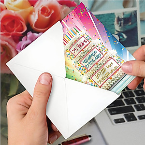 NobleWorks - 75th Birthday Card Funny - 75 Year Old Humor Notecard, Milestone Birthdays Celebration - Year Time Count 75 C9407MBG
