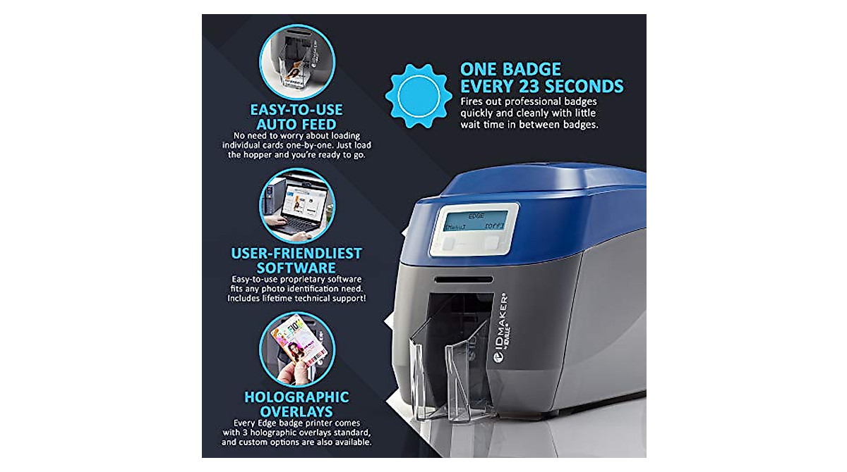 ID Maker Card Edge 2 Sided Printer Kit for Professional Badge Printing