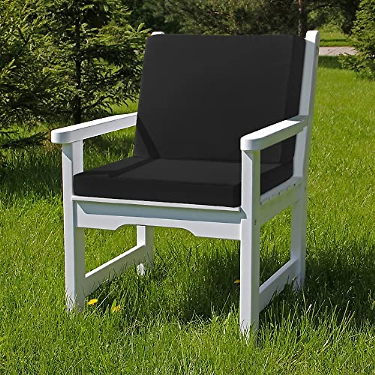 GUEGLSA Outdoor Cushion Covers 25x25x5, Waterproof Patio Cushion Slipcovers Replacement, High UV Resistant Replacement Cushion Covers, Set of 2, Black