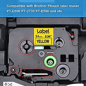B51 651 24mm Label Tape Label KINGDOM Compatible 1 Inch Label Tape Replacement for Brother P Touch 24mm 0.94 White Laminated TZe251 for Brother PTD600 PTP710BT PTP750W, 6-Pack