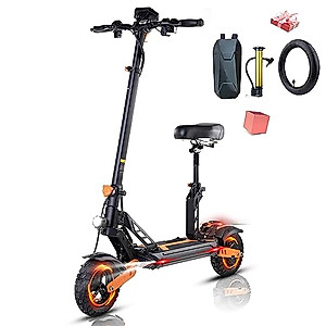 Electric Scooter with Seat 600W/1000W, 34-50 Miles Electric Scooter for Adults, 48V Lithium Battery, Dual Spring Shock Absorber & Dual Brake, Folding E Scooter for Commuting/Off Road (1000W 48V/20AH)