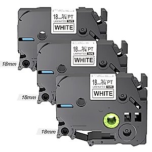 HOCALORT Label Tape Compatible with Brother Ptouch Label Maker Refills Tze241, Tz Tape 18mm Black on White Replacement for Brother P Touch Labeler Tape Use for Brother PT-D400AD PT-D600, 3-Pack
