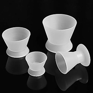 NSKI 4pcs/Set Non-Stick Lab Clean Cup Flexible Mixing Cup Silicone Dappen Dish Mixing Bowl Rubber Equipment