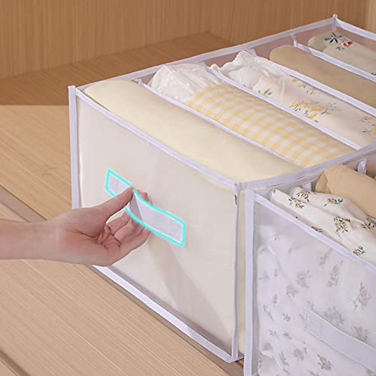 Spida Mount Foldable Sheet Organizer, Bed Sheet Organizer Foldable, Individual Foldable Bed Sheet Set Organizer, Sheet Organizer Foldable Box (white, 2 pcs 5 grids)