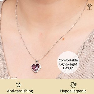 MAX + STONE Sterling Silver Elements Two Tone Heart Pendant Necklace, Antique Pink, 18"