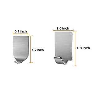 Adhesive Hooks, 32-Pack Heavy Duty Wall Hooks Stainless Steel Waterproof Hangers for Kitchen, Bathroom, Bags, Towel, Coat, Keys, Robe, Home, Offices (16 Small + 16 Big) (Hooks - 32p)