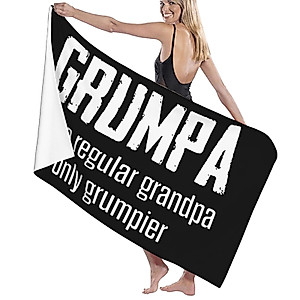 Zahika Grumpa Like Regular Grandpa Beach Towel Absorbent Bathroom Towels Beach Towels Oversized Super ​32x52 Inch