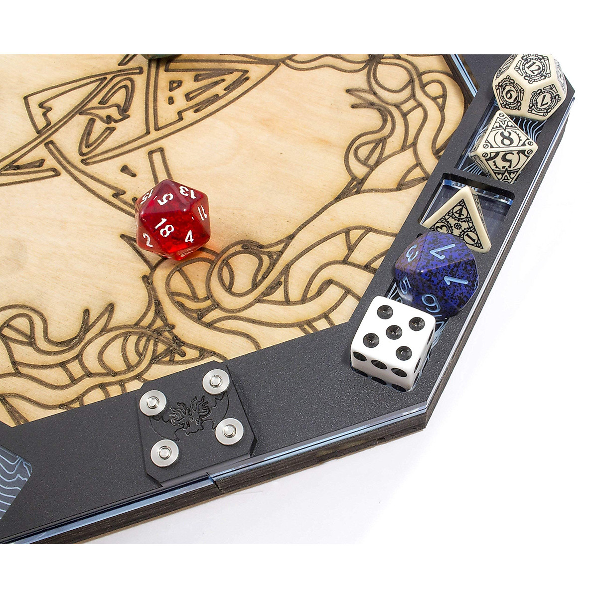 C4Labs Eldritch Octagon Dice Tray and Black Cthulhu Etched Dice Tower Bundle …