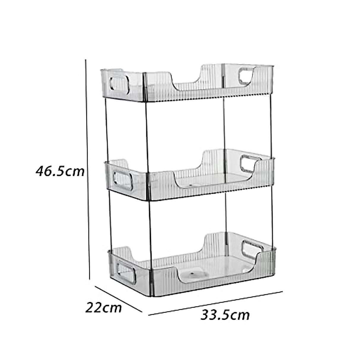 3 Tier Countertop Organizer Multipurpose Counter Vanity Tray Cosmetic Perfume Makeup Display Container for Living Room Bathroom Toilet Home , Gray