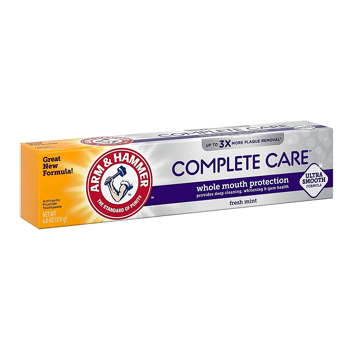 ARM & HAMMER Complete Care Fluoride Anticavity Toothpaste, Fresh Mint 6 oz (Pack of 2)