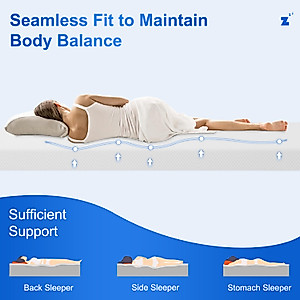 PayLessHere 5/6 Bamboo Charcoal Gel Infused Memory Foam Mattress/Medium Firm Mattresses/Green Tea Memory Foam Mattress/Pressure Relieving/CertiPUR-US Certified/Bed-in-a-Box (6 Inch, Queen)