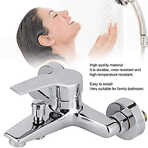 Gavigain G1/2in Shower Faucet, Bathtub Wall Mounted Triple Shower Faucet Mixer Tap Thread Copper Shower Tap for Home Kitchen Bathroom