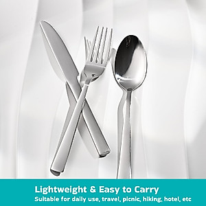 KINGSTONE 40-Piece Silverware Service for 8 - Premium Stainless Steel Flatware Set, Basic Silverware Set, Modern Utensils Set for Everyday Use, Lightweight Cutlery Set Easy to Carry