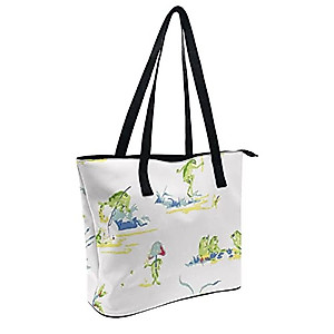 Tote Bag For Women Casual Shoulder Bag Compatible with Frog Soft Leather Purse Fashion Hobo Handbags With Zipper Large Capacity Satchel