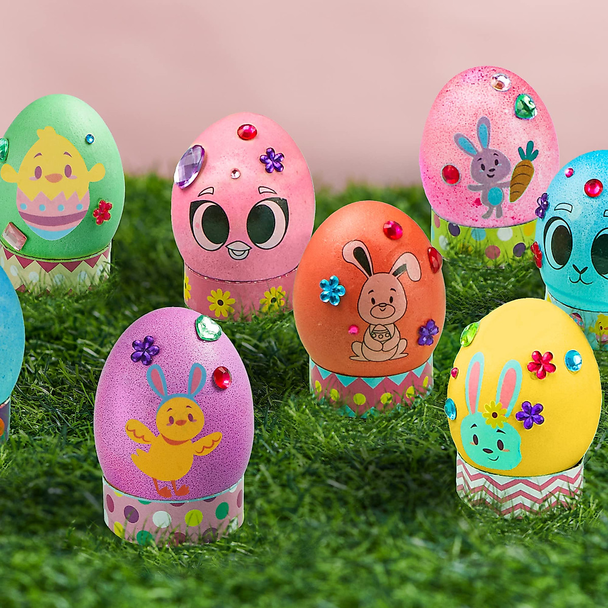 Klever Kits 47 Pcs Easter Egg Dye Decorating Kit Gift with Painting Crafts, Stickers for Kids Boys Girls Easter Creativity Activity, Party Decor, Party Favor