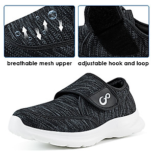 Ablanczoom Women's Fashion Sneakers Tennis Shoes-Womens Comfort Lightweight Slip On Sneaker Breathable Mesh Casual Walking Shoes Black