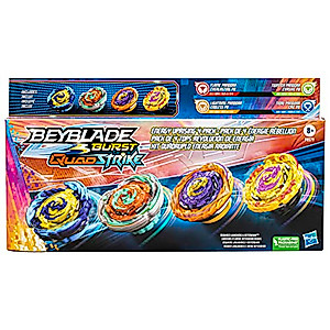 BEYBLADE Burst QuadStrike Energy Uprising 4-Pack with 4 Spinning Tops, Battle Toy Tops, Kid Toys for Ages 8 and Up