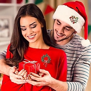 Yaomiao 9 Pieces Christmas Pin Brooch for Women Rhinestone Crystal Christmas Element Pins Snowman Bells Christmas Trees Jewelry Pins for Xmas Decorations (Elegant Style)