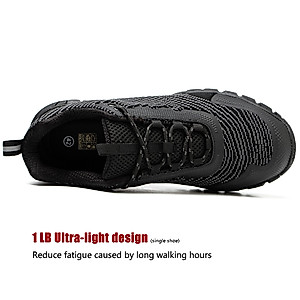 Hiking Shoes for Women Waterproof Lightweight Non Slip Comfortable Breathable Work Walking Trekking Trails Rain Outdoor impermeable antideslizantes Zapatos de senderismo para Mujer Black, 39 EU/9 US