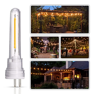 DGE S14 Replacement LED Bulb 6 Pack Replacement String Light Bulbs 1.5 Watt LED Replacement Light Bulb, Shatter-Proof and Waterproof IP65