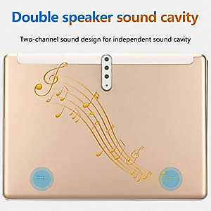 Yoidesu 10 Inch Tablet, Tablet PC 3GB RAM 32GB ROM 2.0GHz Octa Core CPU, 5G WiFi Gold Tablet IPS Display 3 Card Slots 6000mAh 100‑240V