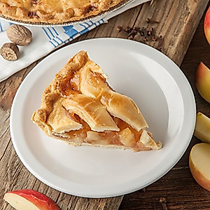 Carlisle FoodService Products KL20402 Kingline Melamine Pie Plate, 6-7/16" Diameter x 0.64" Height, White (Case of 48)