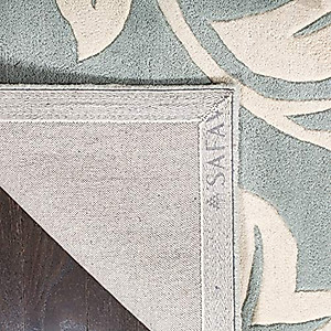 SAFAVIEH Soho Collection 6' Square Blue/Ivory SOH770A Handmade Premium Wool & Viscose Area Rug