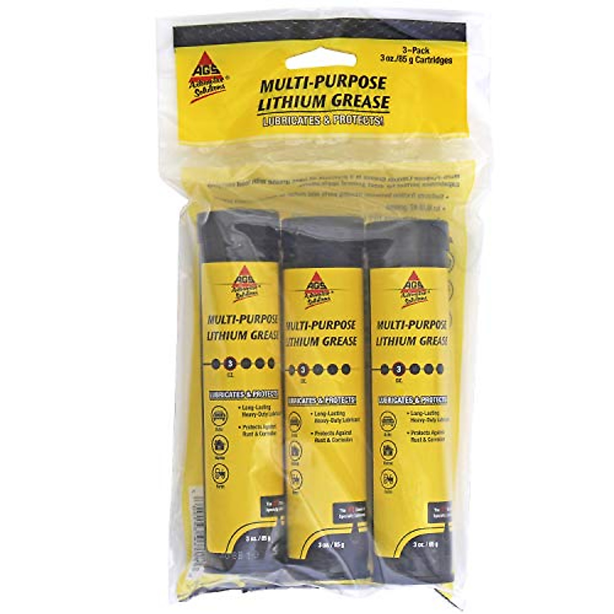 Ags Company Automotive Solutions Multi-Purpose Oil Based Lithium Grease, 3 Ounces Cartridge, Pack of 3