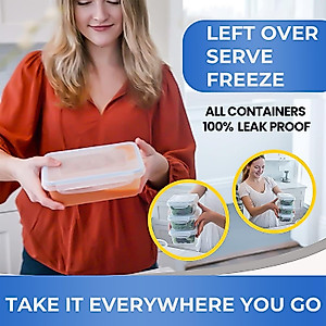 Shazo HUGE SET - 54 PCS - Food Storage Containers w/Airtight Lids (21 contianers + 21 Lids) w/6 Mini Containers, Leak Proof Lunch/Bento Box - BPA Free Freezer Safe - Plastic Storage Container Set
