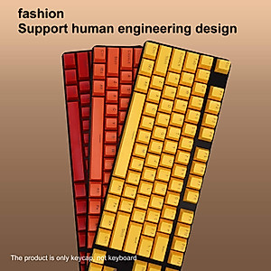 QiancArolBD Keycap Set, Colorful Universal Keycaps, Mechanical Keyboard Keycaps, Full 104 Key Set, Gaming Keyboard Accessories Red