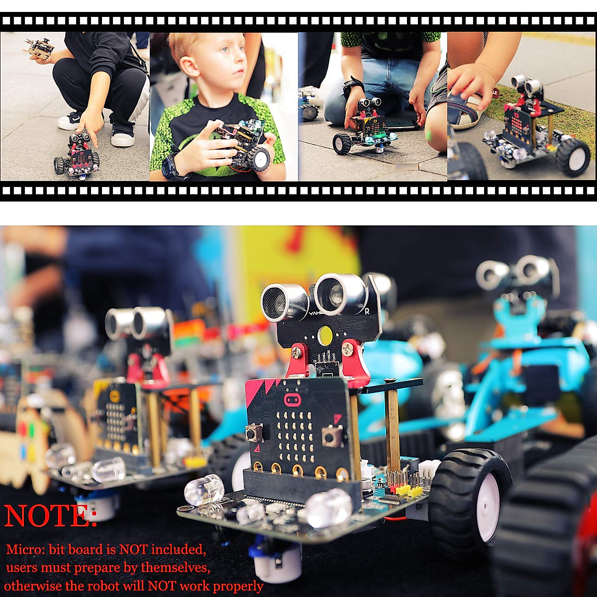 Yahboom STEM Education BBC Micro:bit Coding Robot Car Kit for Kids to Programmable DIY Toys for 12+ (Without Micro:bit)