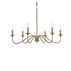 Elegant Lighting Rohan Collection 6 Light Chandelier in Matte Black Finish - 36" D x 19" H