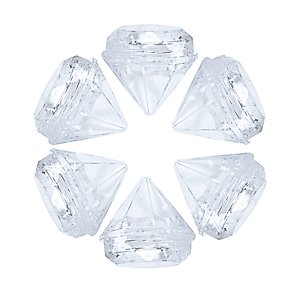 AUEAR, 50 Pack Diamond Shaped Clear Jars 5 ML Empty Refillable Cosmetic Small Jar Makeup Container with Lids Sample Trial Case Storage Box for Party Favors Decor