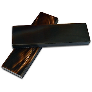 5 inch Brown Buffalo Horn Brown and White Streaks Scales Handle Set Pair Handles Material for Knife Making Blanks Blades Knives Custom