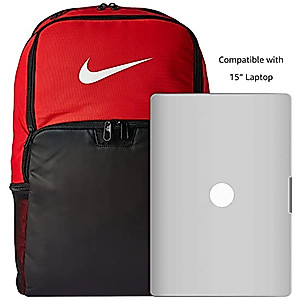 NIKE Brasilia XLarge Backpack 9.0, University Red/Black/White, Misc