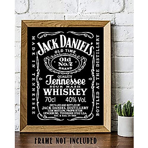 Jack Daniels Whiskey Label- Wall Art Sign- 8 x 10"- Genuine Replica Print-Ready to Frame. Home Décor- Dining Décor. A Must For Tennessee Bourbon Whiskey Fans. Perfect Addition To Man Cave- Dorm-Bar.