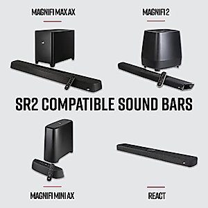 Polk SR2 Wireless Surround Sound Speakers for Select Polk React and Polk Magnifi Sound Bars - Immersive Surround Sound, Easy Set Up, Multiple Placement Options, 2 Count (Pack of 1)