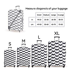 Luggage Cover Suitcase Protector Fits 19-33 Inch TSA Approved Travel Suitcase Cover Washable Dustproof Anti-Scratch (M (22-26 inch), Pattern)