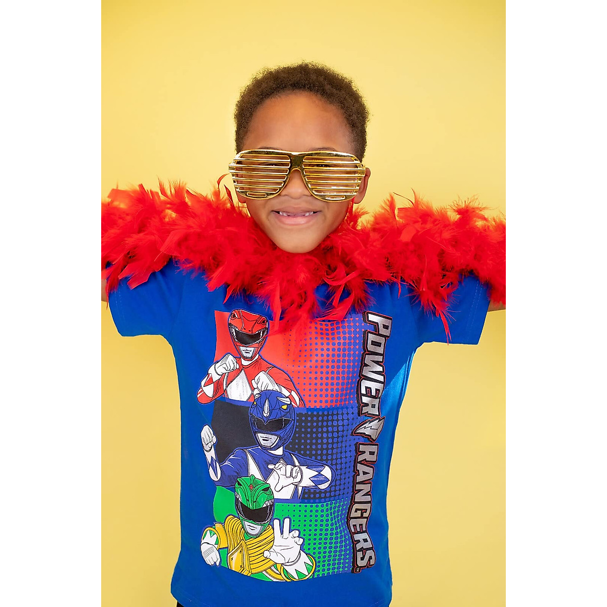 Power Rangers Toddler Boys T-Shirt and Mesh Shorts Outfit Set Blue/Black 5T