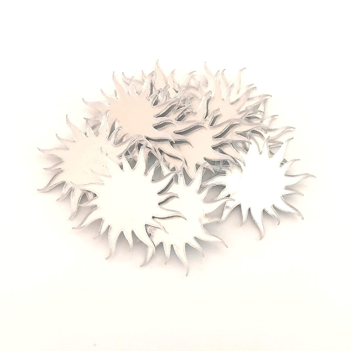 Super Cool Creations Sun Shaped Crafting Mirrors, Set of 10, Many Colours, Shatterproof Acrylic, Mocha Brown, Pack of 10 x 4cm